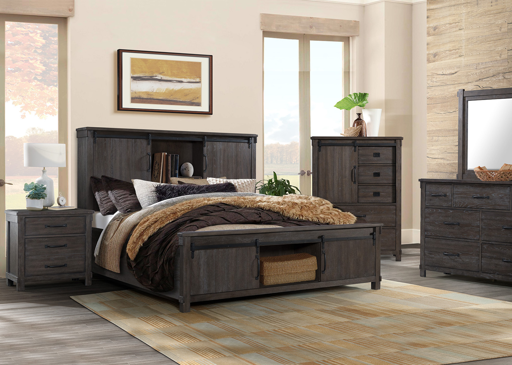 Mesa Brown 7 Pc. King Storage Bedroom The RoomPlace